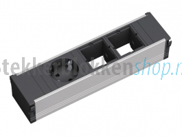 Coni stekkerblok 1xstopcontact en 2x custom module | Stekkerblokkenshop.nl