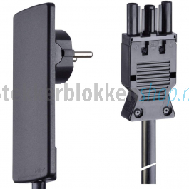 Wieland kabel zwart 1,5 meter, platte stekker en gst18 female ...