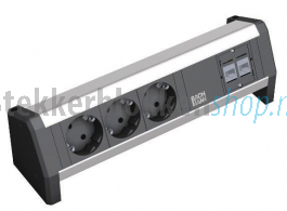 Desk 1 stekkerblok 3x 230v met 2x UTP (CAT6) netwerkaansluiting ...