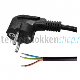 Stroomkabel 3 meter met stekker | Stekkerblokkenshop.nl
