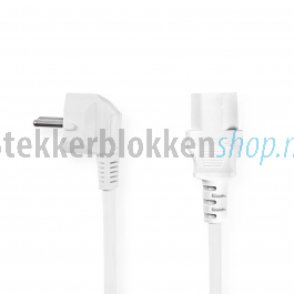 Stroomkabel voor pc wit | Stekkerblokkenshop.nl
